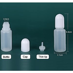 lasenersm 20 Pieces 10ml LDPE Plastic Thin Tip Dropper Bottles Liquid Drop Bottles Small Mouth Dropping Bottles Empty Squeeze Dropper Bottles Translucent Plastic Dropper Bottle with White Cap