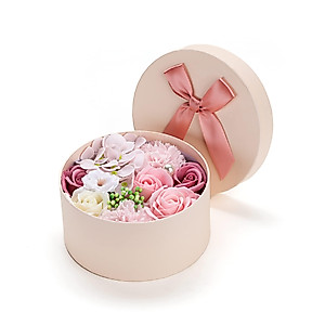 Luxury Beautiful Flora Scented Roses/Carnation Flower Bath Soap with Stem, Flower Soap in Gift Box, Gift for Birthday/Valentine's Day/Mother's Day (Pink)
