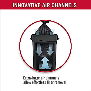 Suncast Commercial TCNH2030BK Narrow Trash Can With Handles, 30.00" Height x 11.08" Width, 23 gal Capacity, Black