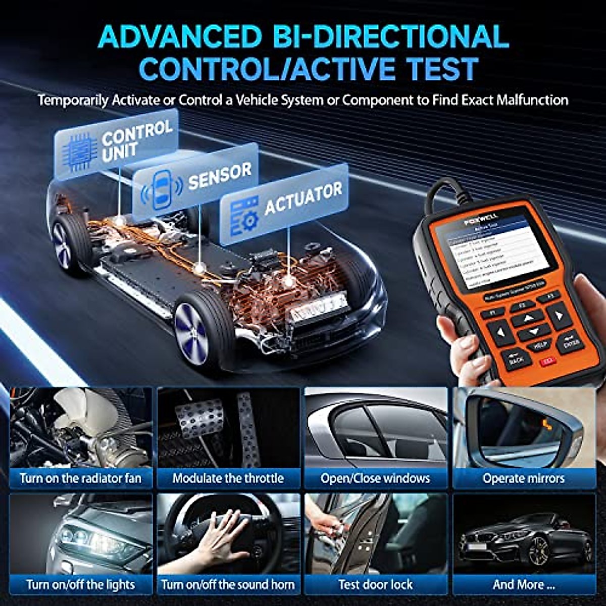 FOXWELL NT510 Elite OBD2 Scanner fit for BMW Full System Car Code Reader Diagnostic Tool with All Reset Services, Battery Registration ABS Bleed Airbag EPB Oil SAS TPS CKP Bidirectional Active Test