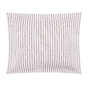 Chic Home Wesley 3 Piece Duvet Cover Set Contemporary Solid White with Dot Striped Pattern Print Design Bedding - Pillow Shams Included, King, Wine Red