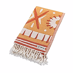 Sand Cloud Throw Blanket - 100% Organic Turkish Cotton & Heavy Weight Jacquard Weave - Soft, Comfy & Cozy Beach Blanket for Comfort & Style - 57" x 76" - Utah