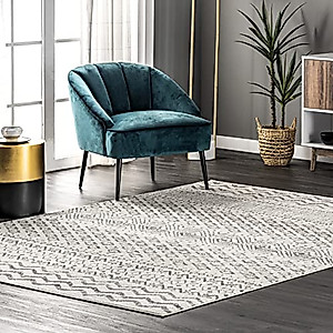 nuLOOM Kenzie Geometric Diamond Area Rug, 4' x 6', Off-white