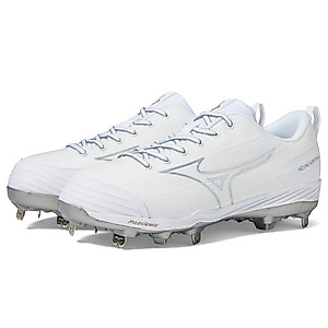 Mizuno Women's Sweep 6 Softball Shoe, White, 8