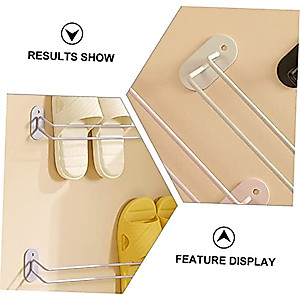 SOESFOUFU 1pc Shoe Storage Rack Slipper Wall Rack Towel Rod for Bathroom Towel Storage Rack Bath Towel Bar Wall Shoe Rack Kitchen Towel Bar Shoe Organizer Shelf Door Rack Blue Carbon Steel