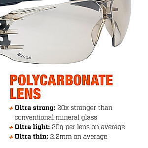 Bollé Safety - BSSI, SILEX+ Eye Protection with Platinum Anti-Fog Coating, Matte Black Frame/CSP lenses