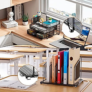 Marbrasse Metal Mesh Desk Organizer with Drawers and File Holders for Home Office