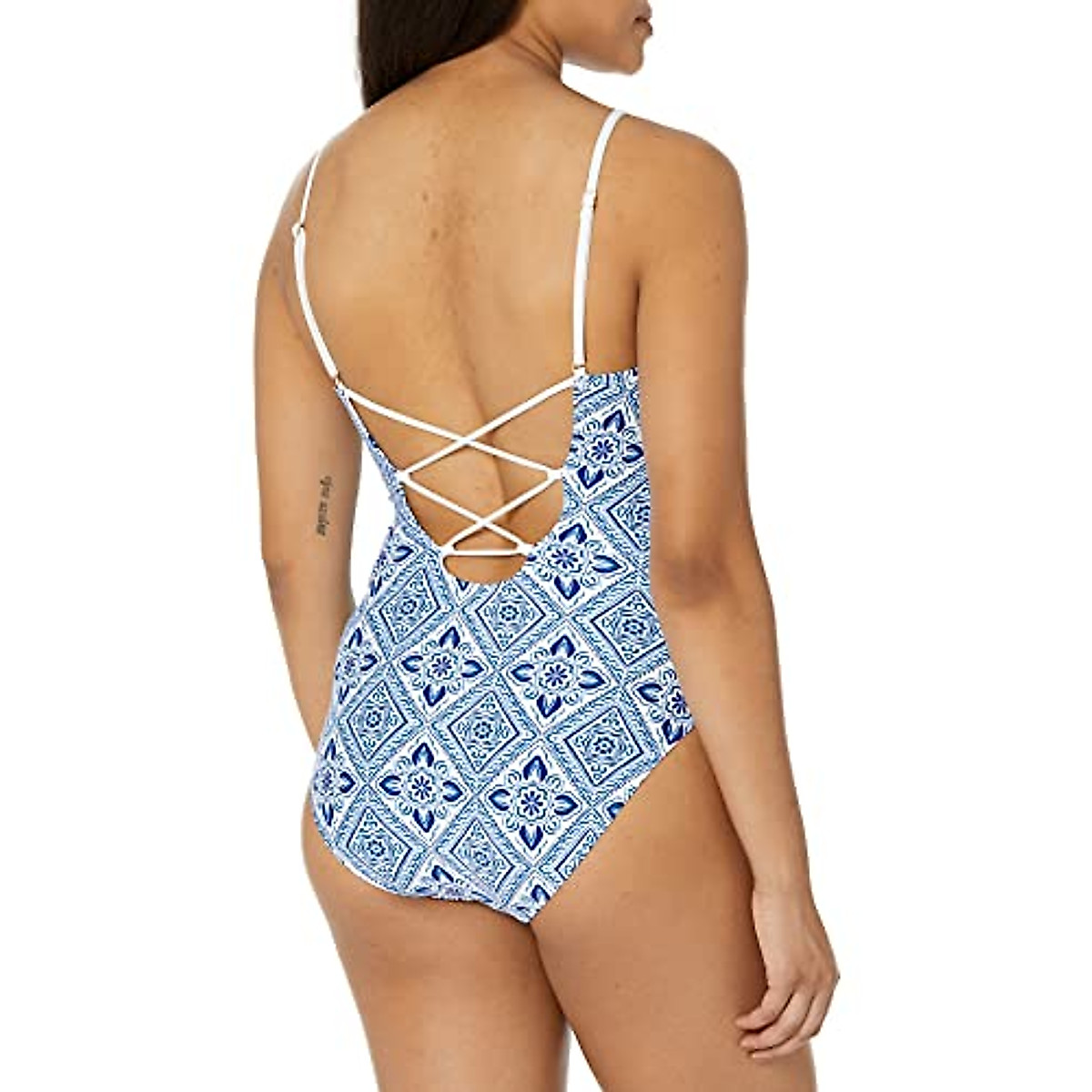 La Blanca Women's Standard Strappy Mio One Piece Swimsuit, Capri Blue//Mediterranean Breeze, 10