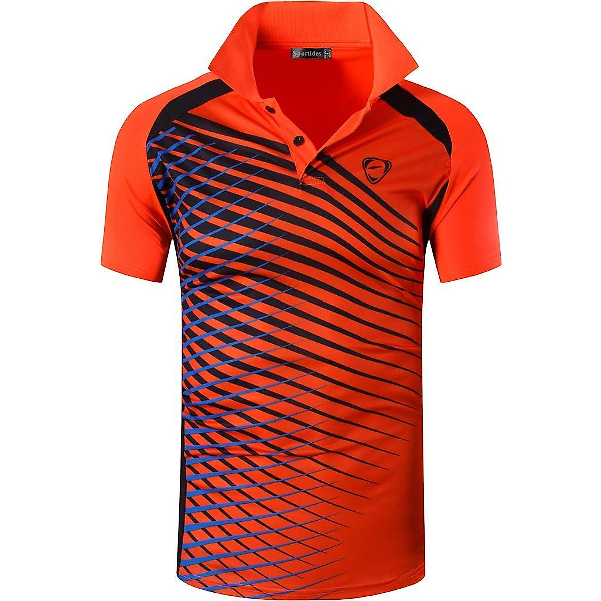 Sportides Men's Short Sleeve Wicking Breathable Sport Polo T-Shirts Tee Shirt Tops LSL243 Orange XL