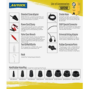 AUTOOL Automotive Leak Detector Tool Cars Leak Locator Tester Car Pipe Leakage Tester Support Evap for All Vehicles