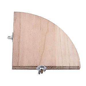 (Pack of 2) Bird Platform Wooden Fan Shape Bird Cage Perch Natural Parrot Stand for Small Animals Parrot Parakeet Cockatiel Budgie Gerbil Rat5.1X5.1 Inch