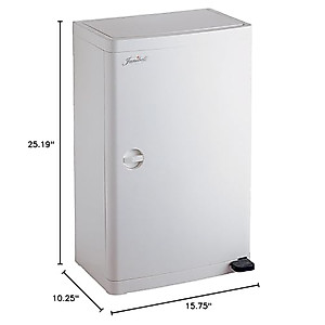 Janibell M400BW ABS 15-Gallon Hygienic Hands-Free Foot Pedal Operated Waste Disposal System, Rectangular, 10-1/4" Width x 15-3/4" Depth x 25-3/16" Height, White