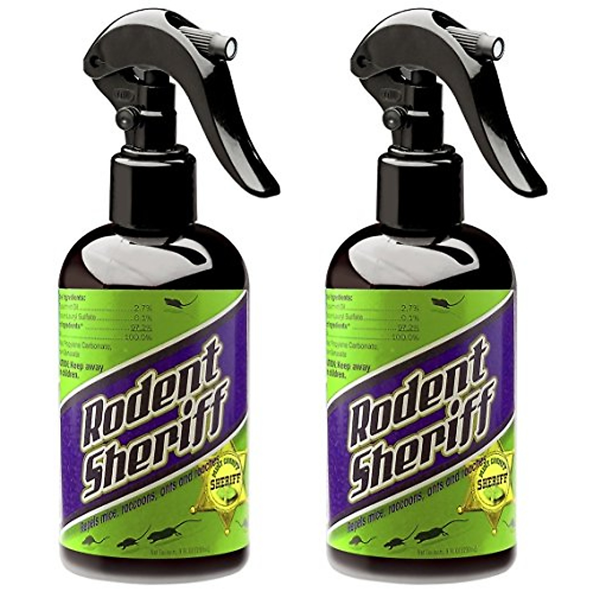 Rodent Sheriff Pest Control - Ultra-Pure Peppermint Spray Repellent - Naturally Repels Mice, Raccoons, Ants, and More - Made in USA (2)