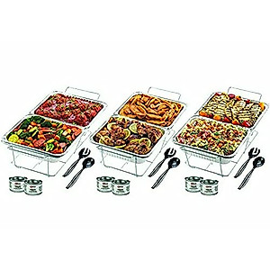 Nicole Fantini 25 Pc Disposable Aluminum Chafing Dish Buffet Party Set WITH HANDY LIGHTER