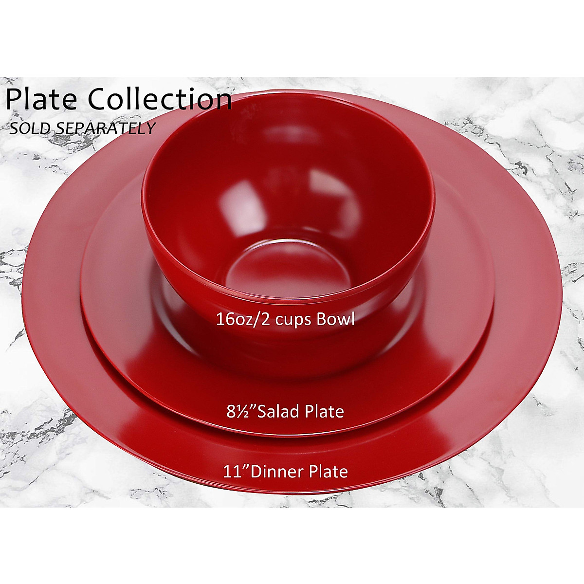 Calypso Basics by Reston Lloyd Melamine Bowl, Set of 6, Red