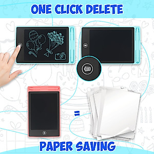 6 Pieces LCD Writing Tablet for Kids, 6.5 Inch Drawing Board Doodle Scribbler Board for 3-6 Years Old Girls Boys, Erasable Electronic Painting Learning Pads, Prizes for Kids Classroom