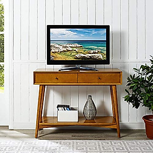 Crosley Furniture Landon Sofa Console Table with Drawers and Shelf for Hall, Entryway, or Living Room, Acorn