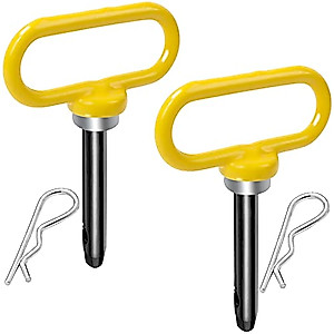 EilxMag Magnetic Hitch Pin, Lawn Mower Trailer Hitch Pins - Strong Heavy Duty Neodymium Magnet Trailer Gate Pin - for Utility Carts, Lawn Tractors - Simple One Handed Hook On & Off（Yellow, 2PCS）