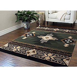 Concord South West Native American Area Rug Design C318 Sage Green (8 Feet X 10 Feet)