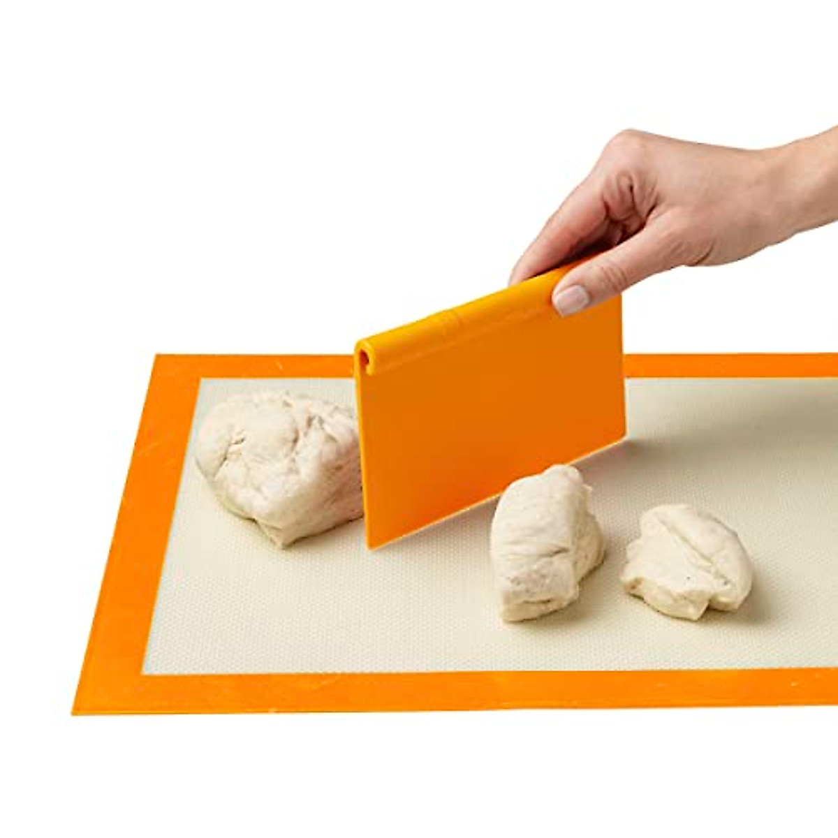 Chef'n Pastrio Set Bench Scraper and Chopper, Includes Stainless Steel and Plastic, Red