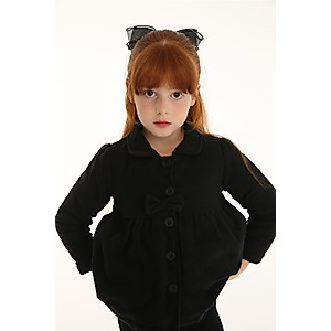 Mud Kingdom Baby Girls Jacket Fleece Turn-down Collar Button Up White 6 Months