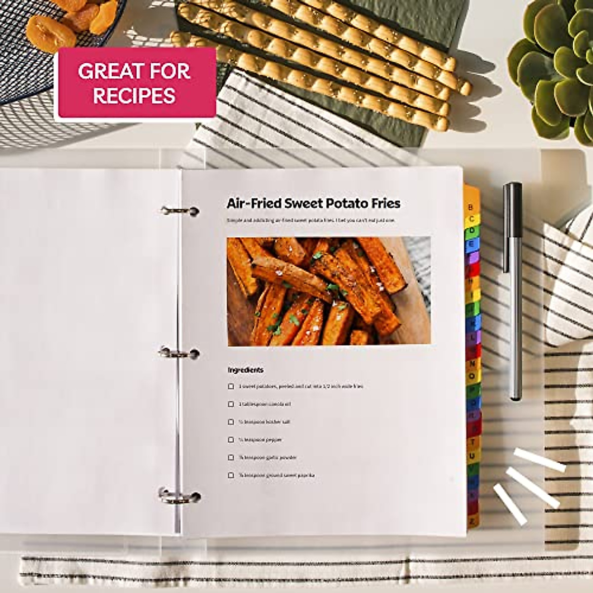 Alphabet Binder Dividers for 3 Ring Binder (3 Sets x 26 Tabs) Binder Tabs Dividers - 3 Ring Binder Dividers with Tabs - Tabs for Binders with Table of Contents Page - ABC A-Z Dividers // Paper Plan