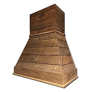 30" Castlewood Rustic Shiplap Chimney Range Hood - Brown (42-1/2" H | 31" W | 20-3/8" D) (No Ventilator/Liner)