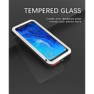 LOVE MEI for Huawei P40 Lite Case, Aluminum Metal Gorilla Glass Waterproof Shockproof Military Heavy Duty Sturdy Protector Cover Hard Case for Huawei P40 Lite (P40 Lite, Black)