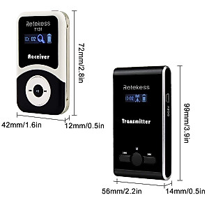 Retekess T130 Tour Guide System, Church Translation System, Good Quality Sound, 99 Channels, Assisted Listening Devices for Court,Training,Interpreter (1 Transmitter 2 Receivers)
