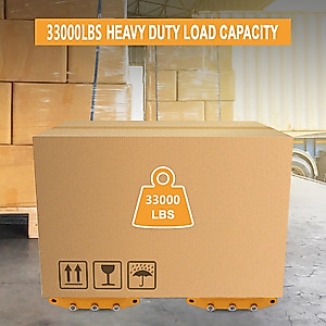 FAHKNS Machine Skates 33000 LBS, Non Slip Disc Machinery Moving Skate with 9 PU Rollers, Heavy Duty Industrial Machinery Mover Skate for Warehouse, Workshop Moving Equipment, Yellow