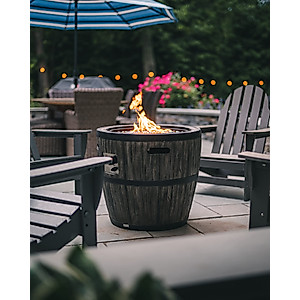 Global Outdoors Wine Barrel Gas Fire Pit 27L X 27W X 24H
