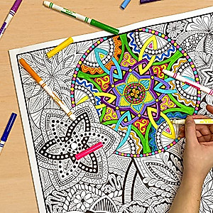 Stuff2Color Giant Coloring Poster Mandala Madness for Kids and Adults - Great for Family Time, Girls, Boys, Arts and Crafts, Adults, Care Facilities, Schools and Group Activities (1 Pack)