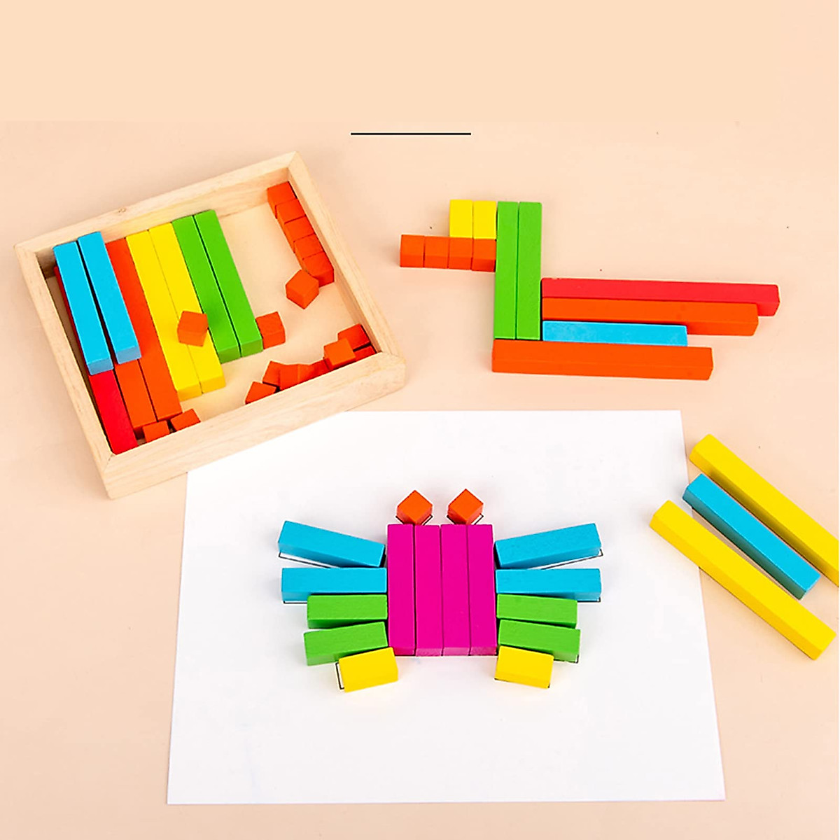 Shanrya Math Number Rods, Valuable Counting Sticks Brightly Colored for Children for Counting