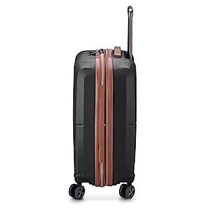 DELSEY Paris St. Tropez Hardside Expandable Luggage with Spinner Wheels, Black, Checked-Medium 24 Inch