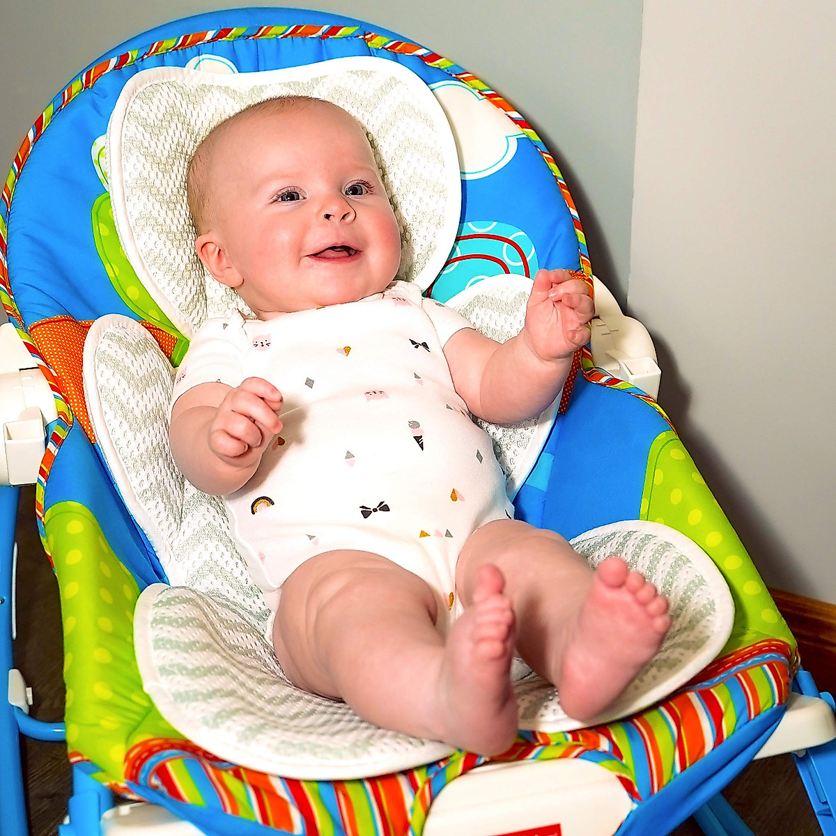 YLLWBOX Newborn Infant car seat Head Support| Baby Insert Cushion Stroller | 3D Breathable Baby car Accessories