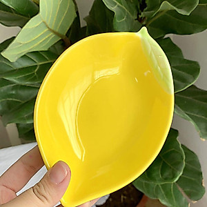 UPKOCH Ceramic Appetizer Plate Lemon Plate Dessert Plate Salad Pasta Bowls Food Serving Tray for Fruit Cheese Dessert Snack