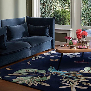 Rug Mosaic Hand Tufted Carpet, Luxurious Comfort and Style for Living Room, Bedroom, Dining Room, Elegant Entryway Floor Accent for Home, Color: Black, Size: 4X6 ft