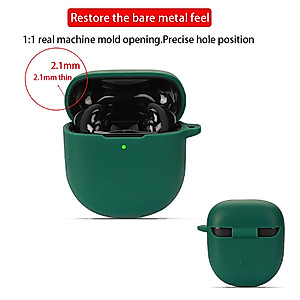 Case Cover Compatible with Bose QuietComfort Earbuds II, Protective Silicone Exterior, Bose Wireless Bluetooth Case Cover,Soft Skin Sleeve with Bracelet Keychain Carrying (Blackish Green)