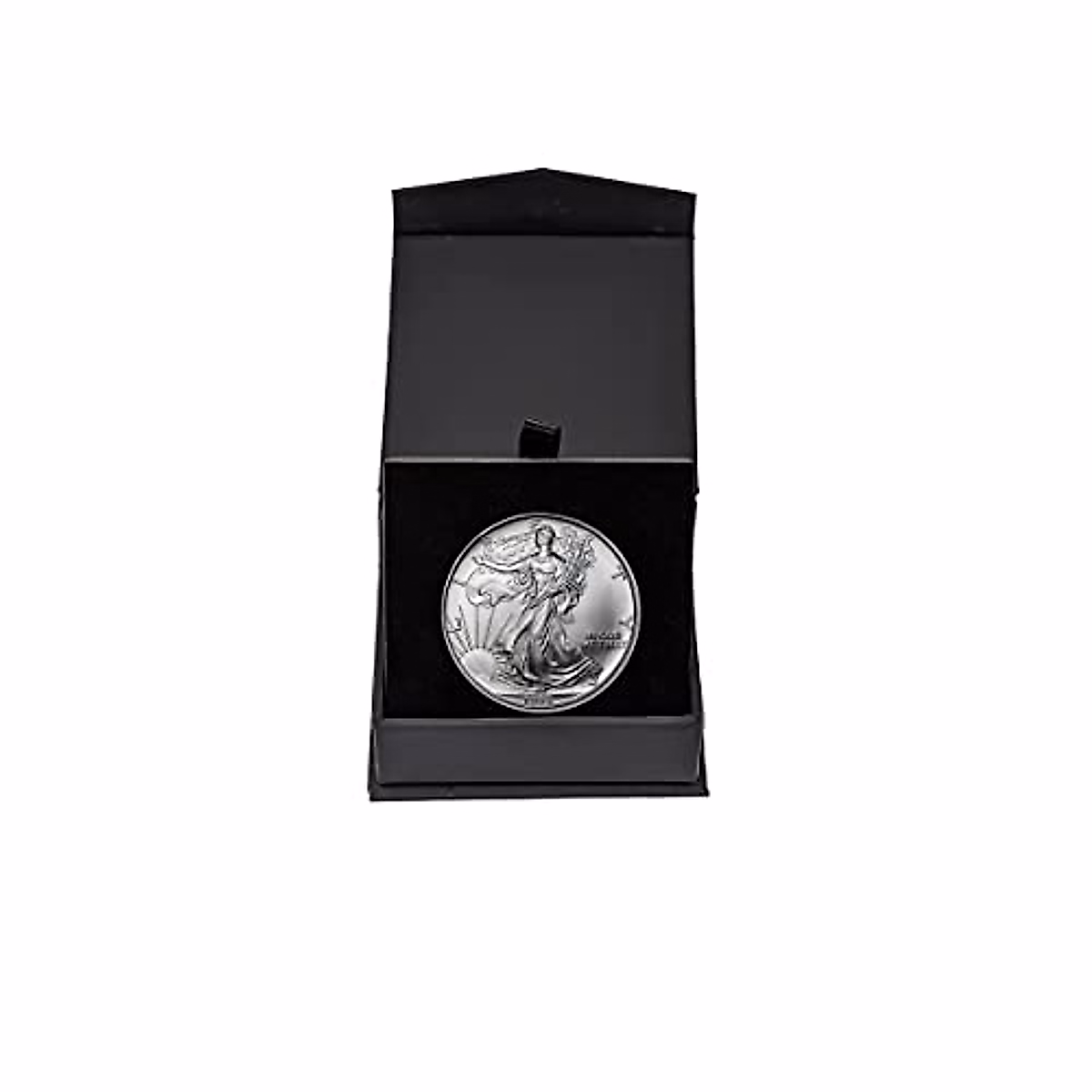 1993 - U.S. Silver Eagle in Plastic Air Tite in Magnet Close Black Gift Box - Gem Brilliant Uncirculated Dollar Uncirculated US Mint