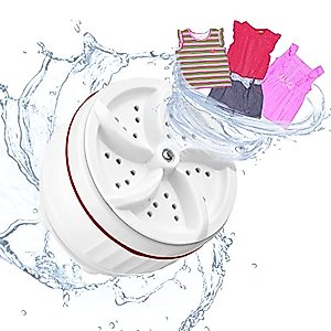 Andoer Ultrasonic Turbo Washing Machine Portable Mini Washer with USB Power Supply Suction Cups for Home Travel Business Trip