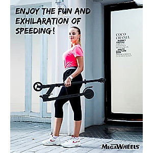 MEGAWHEELS Electric Scooter Height Adjustabe Folding,Up to 5~7.5 Miles Long Range and 14.3 MPH Portable Folding Commuting Scooter for Boys and Girls with Double Braking System