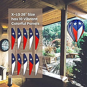 Premier Kites Hot Air Balloon Wind Spinner | 26 inch 10 Panel Hanging Spinning Balloon Decoration | Quality Large Wind Spinner for Yard and Garden | Patriotic Balloon