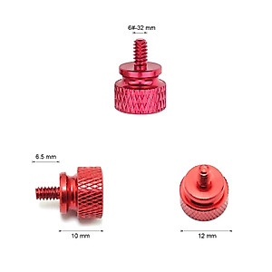 MEETOOT 10PCS 6#-32 Anodized Aluminum Wine Red Hand-Tighten Computer Case Thumb Screws