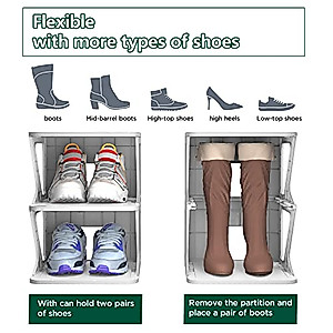 AEARY 6-Tier Pull-out Shoe Shelf, Adjustable Freestanding Shoe Rack, Stable Vertical Narrow Shoe Cubby, Easy Clean Shoe Tower Rack,Shoe Storage Organizer for Bedroom Entrance for Hallway,Gray