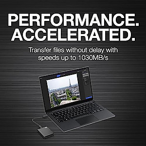 Seagate One Touch SSD 1TB External SSD Portable – Black, speeds up to 1030MB/s, 6mo Mylio Photo+ subscription, 6mo Dropbox Backup Plan​ and Rescue Services (STKG1000400)