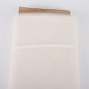 BJM Collection 54 Inch Tulle Fabric Bolt 40 Yard Wedding Bridal (Ivory)