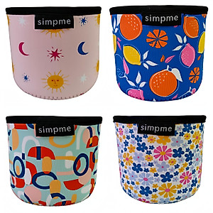 simpme Ice Cream Sleeve Neoprene Sleeve for Ninja Ice Cream Cups, Compatible with NC301 NC300 NC299AMZ Series Ice Cream Maker Containers -(Mix, 4-Pack)