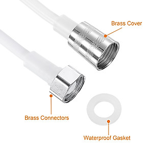 uxcell Spring Flexible Shower Hose, 2.5 Meter/98-inches Plastic Telescopic Shower Hose for Water Plumbing Toilet Bidet Sprayer Gun Bathroom Spiral Flexible Shower, White