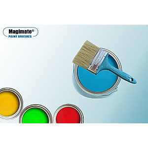 Magimate Stain Brush Set 1-inch 2-inch 3-inch and 4-inch Assortment, Bristle Paint Brush, Natural Bristle Blended with Synthetic, Chip Paint Brush Variety Staining Brushes Pack of Four