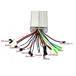 Bike Fender Dual Drive 36/48/60V 450/500W BLDC Electric Scooter Controller E-Bike 2 pcs brushless Speed Driver and 1Pcs LCD Display one Set Mud Guards (Color : 36V Set)